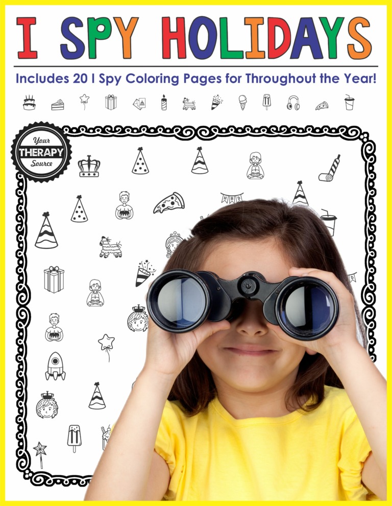 I Spy Coloring Pages - Holiday Edition - Your Therapy Source