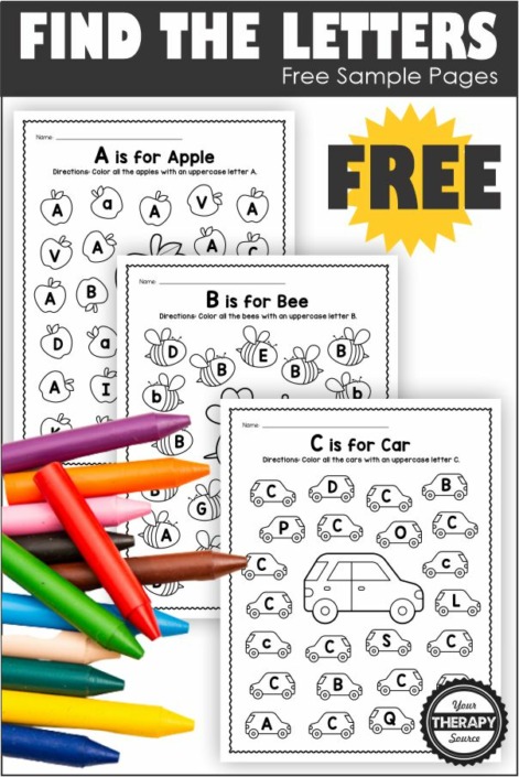 Color Alphabet Worksheets - Free Printables - Your Therapy Source