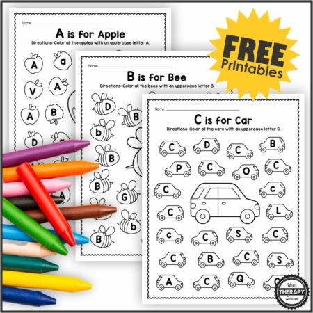 Color Alphabet Worksheets - Free Printables - Your Therapy Source