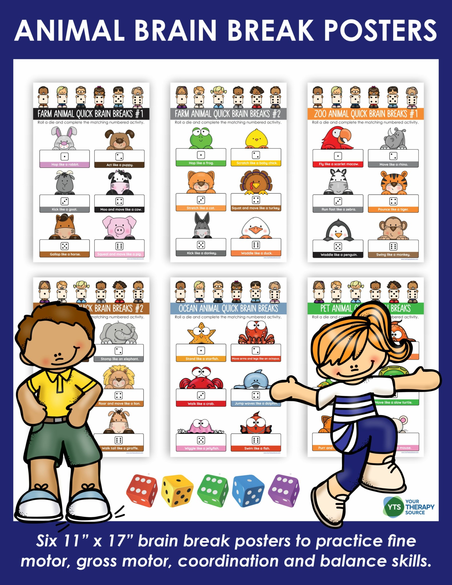 Animal Dice Games Posters - Your Therapy Source