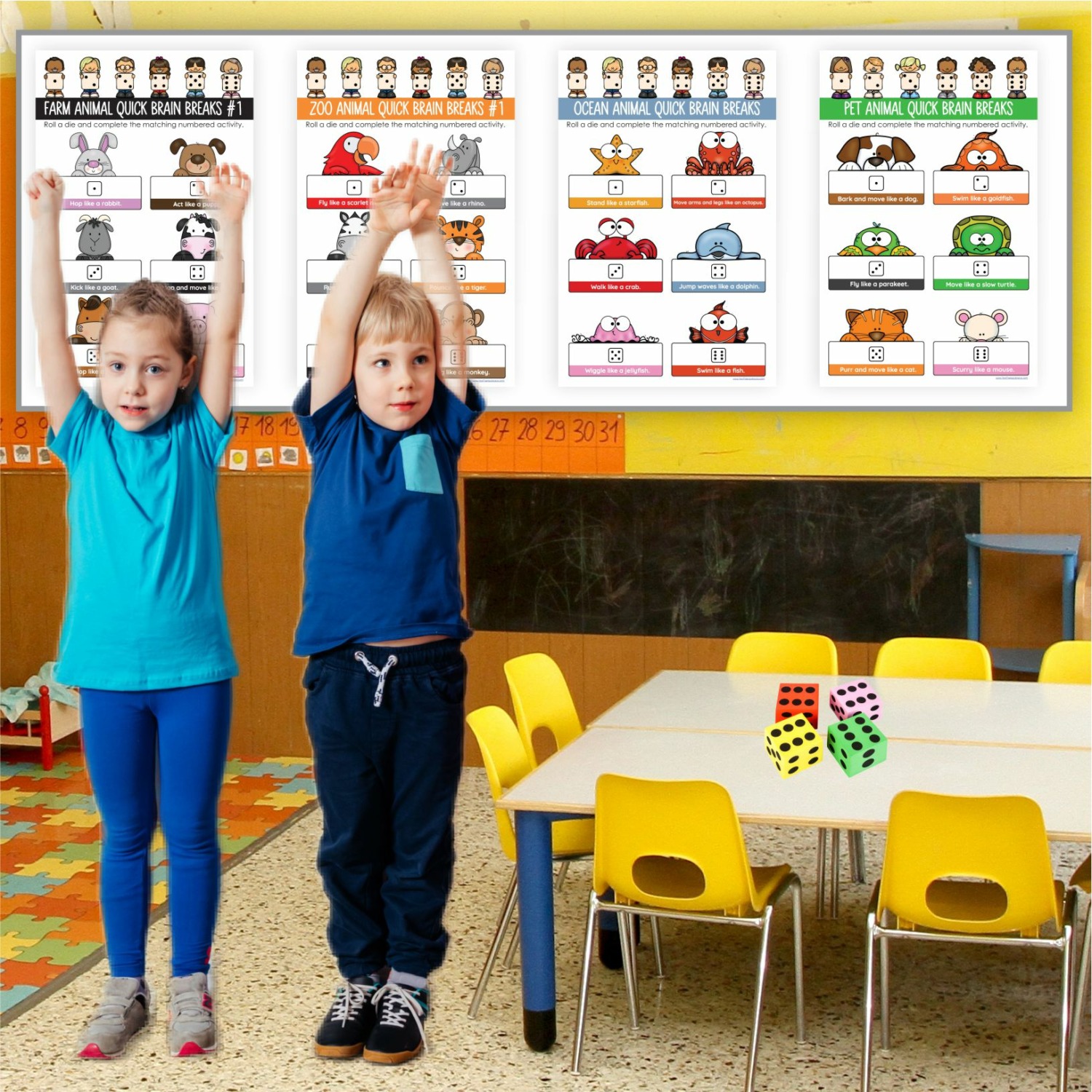 Animal Dice Games Posters - Your Therapy Source