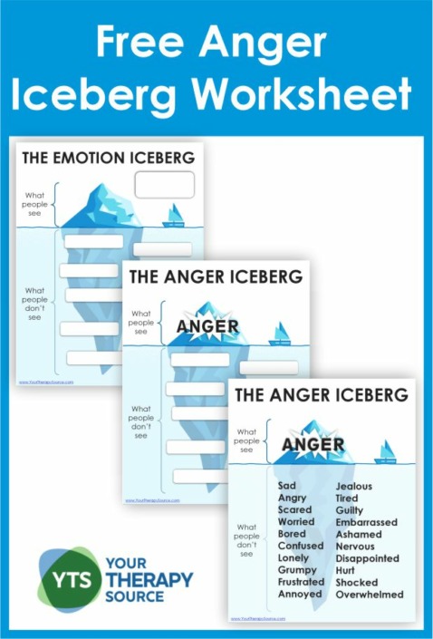 Anger Iceberg Worksheet - Your Therapy Source