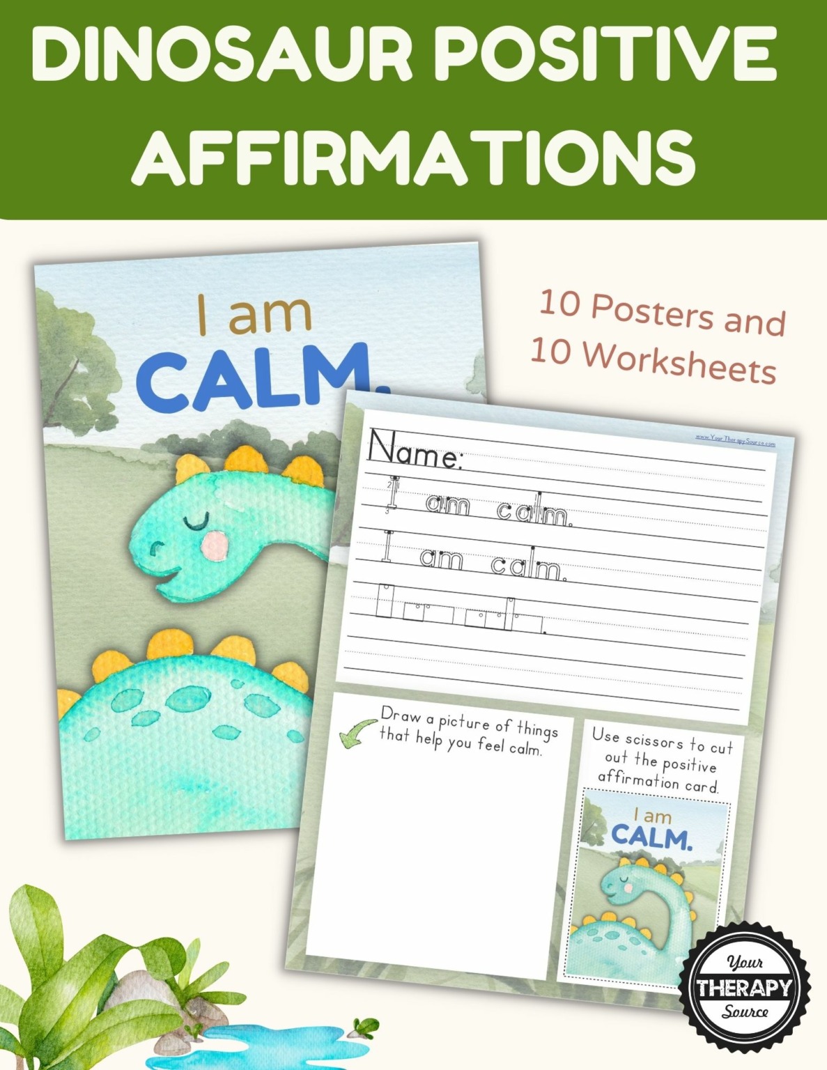 Dinosaur Positive Affirmations - Your Therapy Source