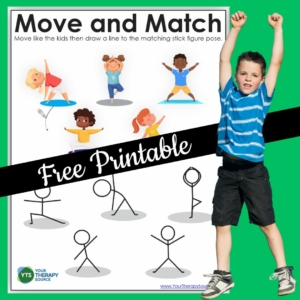 Physical Education Worksheet - Move and Match - Your Therapy Source