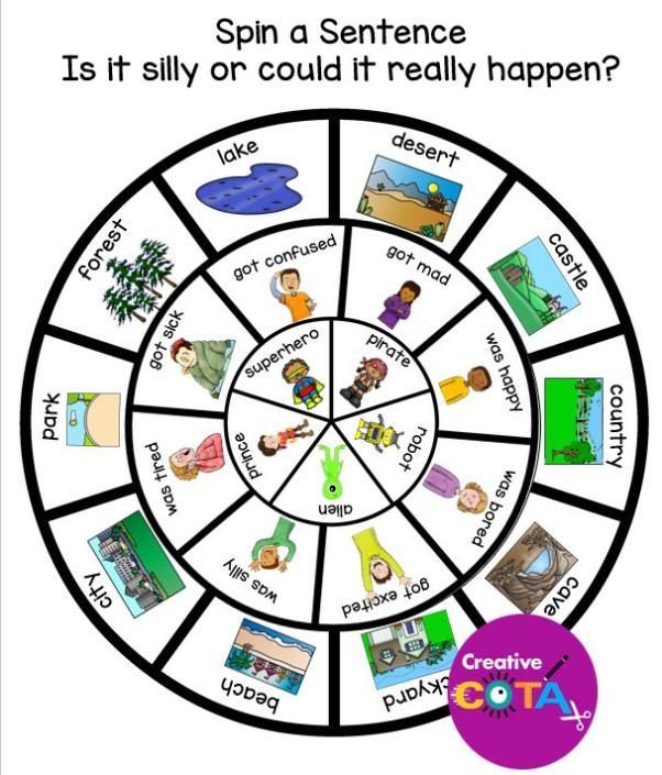 Spin a Sentence Handwriting Activity - Your Therapy Source