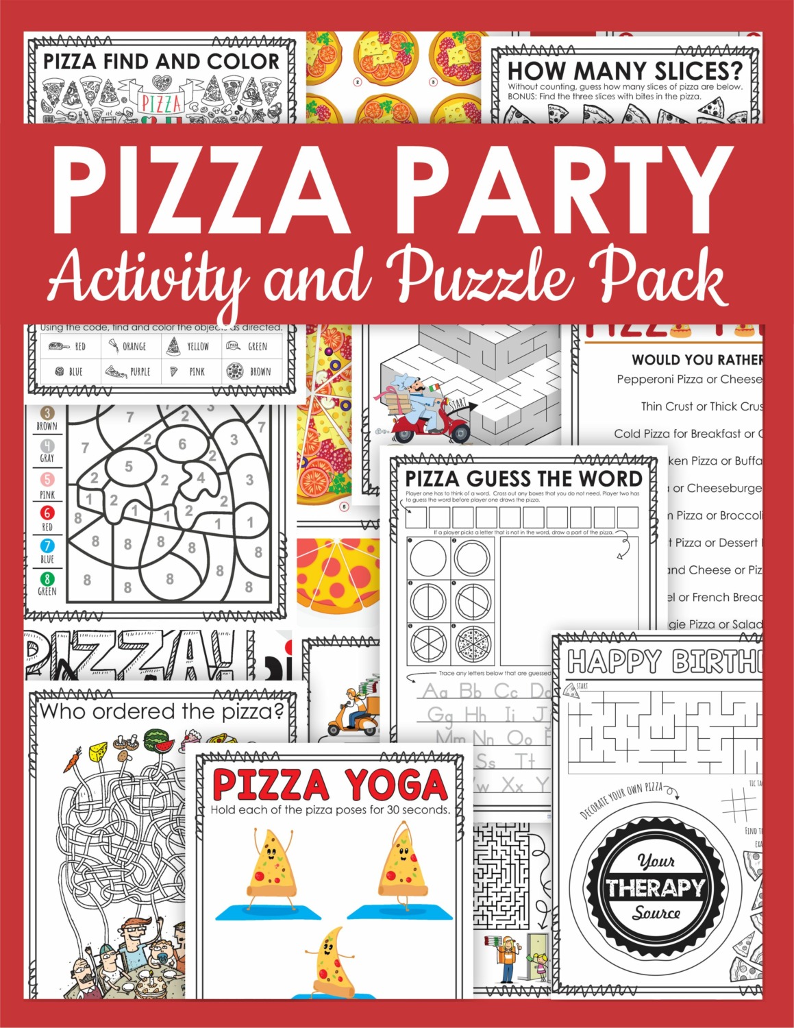 Pizza Activity Packet - Your Therapy Source