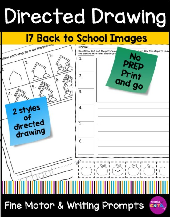 Back to School Directed Drawing - Your Therapy Source