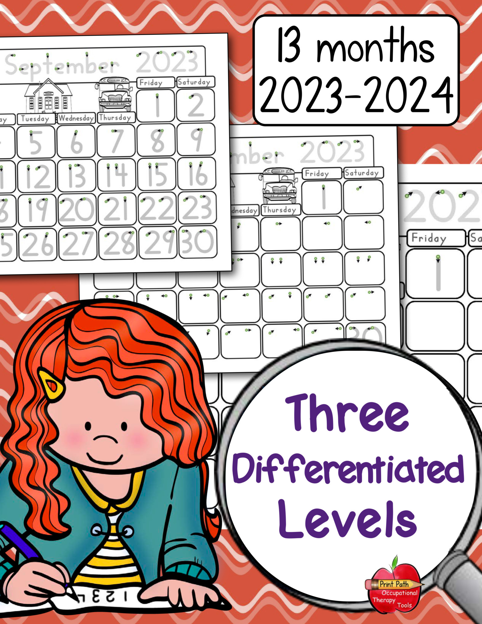 Blank and Traceable Calendars 2023 2024 - Your Therapy Source