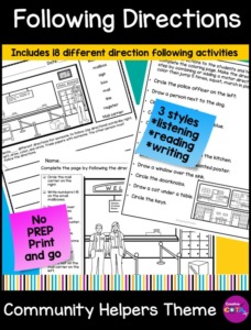 Community Helpers - Follow the Directions - Your Therapy Source