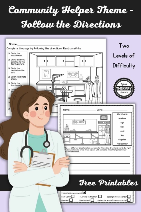 Community Workers Worksheet PDF Free Printable - Your Therapy Source