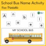 School Bus Activity - Free Name Printable - Your Therapy Source