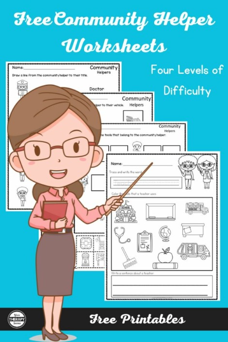 Community Helpers List with Free Printables - Your Therapy Source