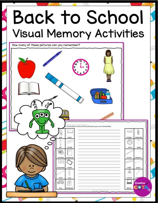 School Visual Memory Activities - Your Therapy Source