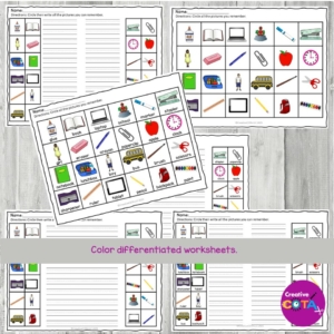 School Visual Memory Activities - Your Therapy Source