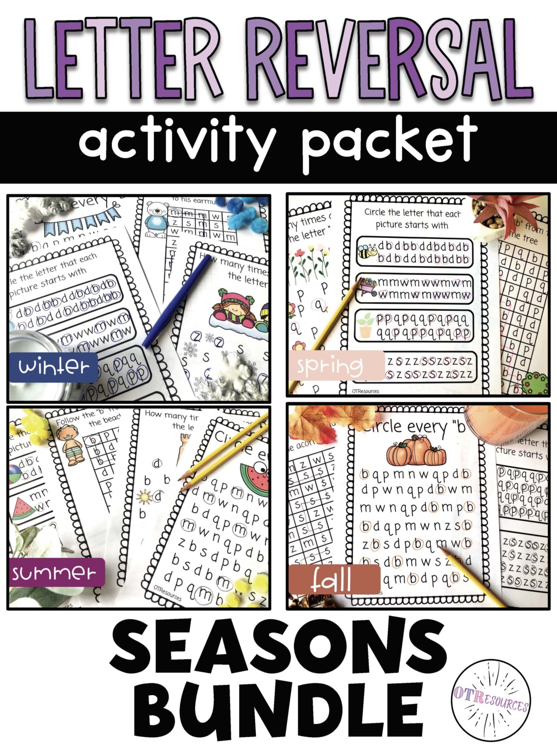 Letter Reversals Bundle - Seasons Theme - Your Therapy Source