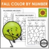 Color By Number Fall Worksheets FREE Printables - Your Therapy Source