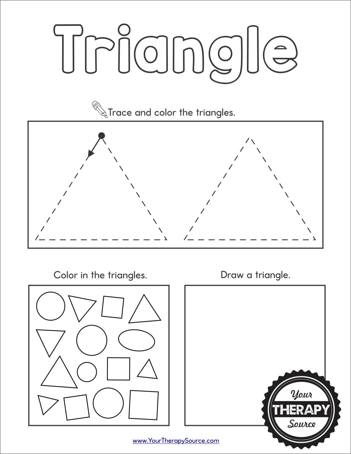 Shapes Worksheet Preschool - Free Printables - Your Therapy Source