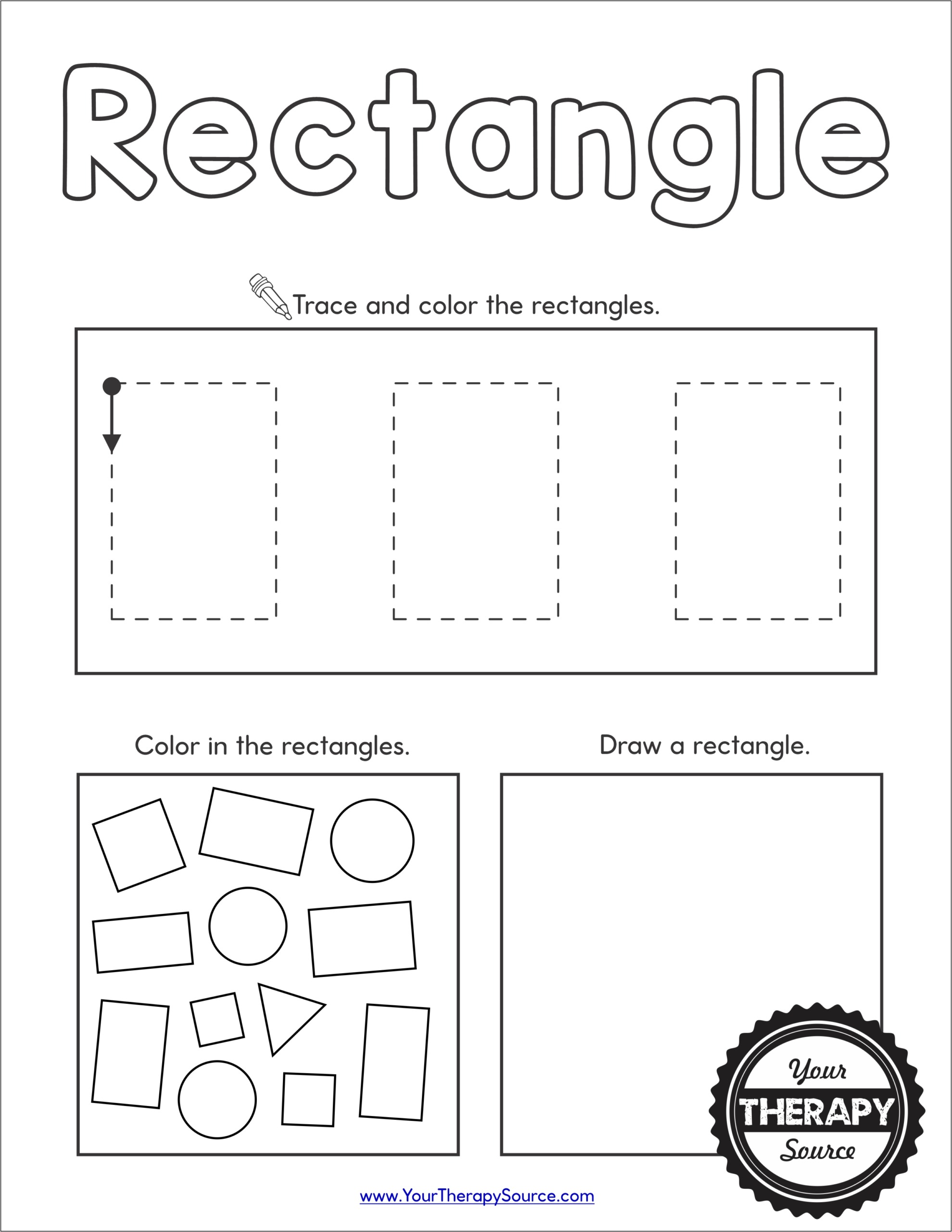 Shapes Worksheet Preschool - Free Printables - Your Therapy Source