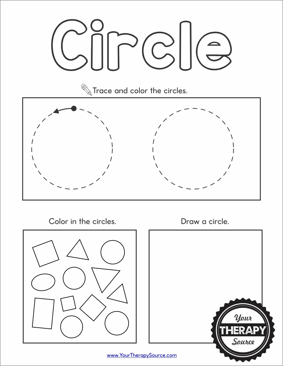 Shapes Worksheet Preschool - Free Printables - Your Therapy Source