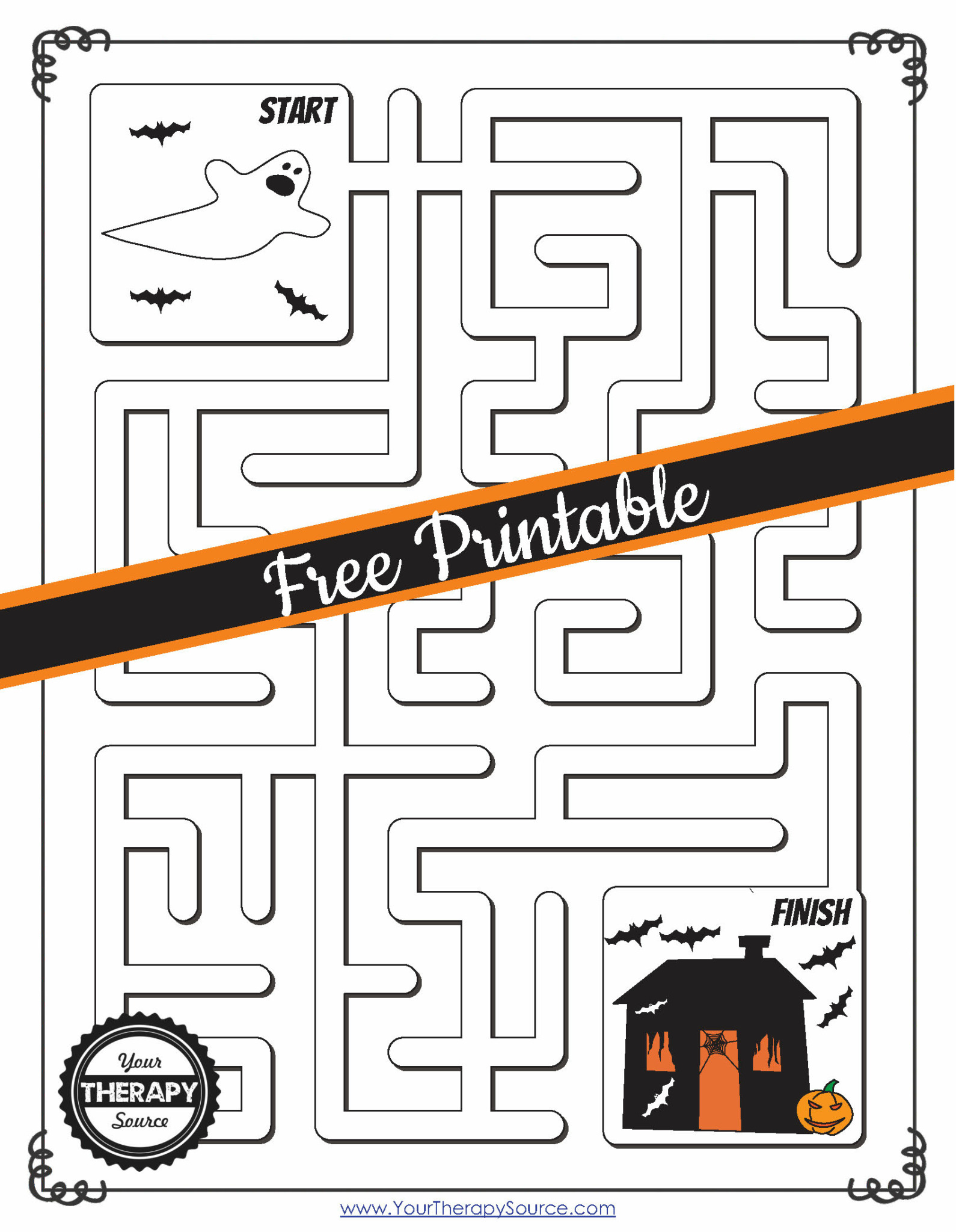 Halloween Maze Worksheet: Navigate the Spooky Fun! - Your Therapy Source