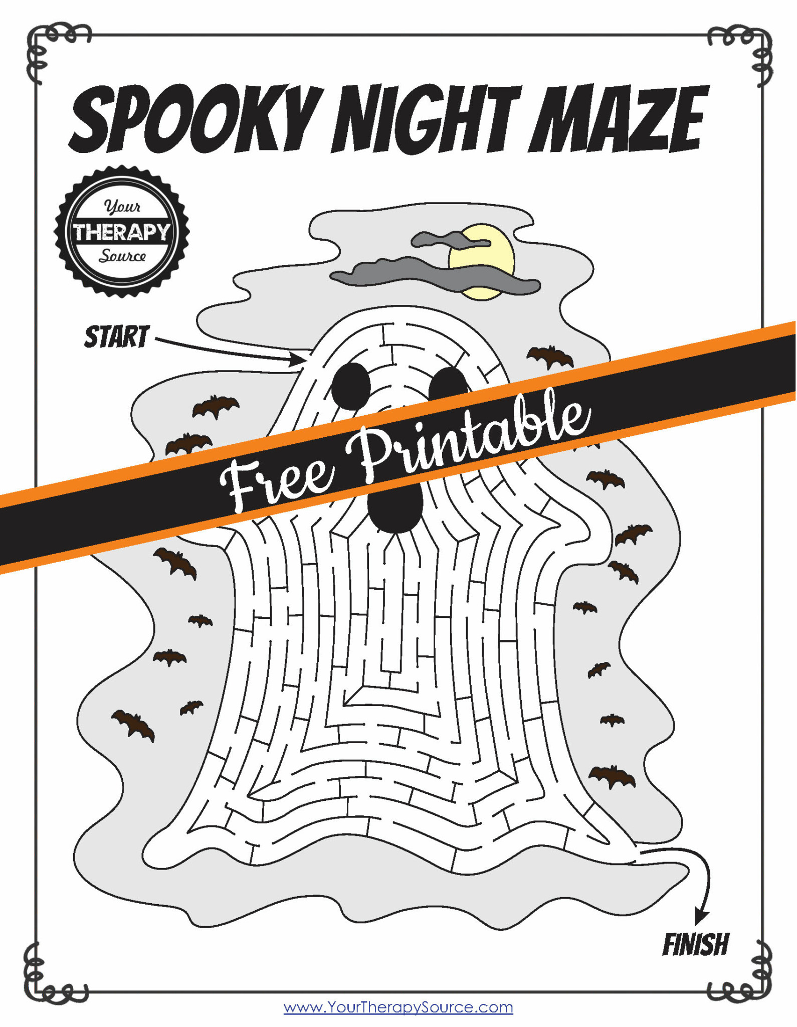 Halloween Maze Worksheet: Navigate the Spooky Fun! - Your Therapy Source