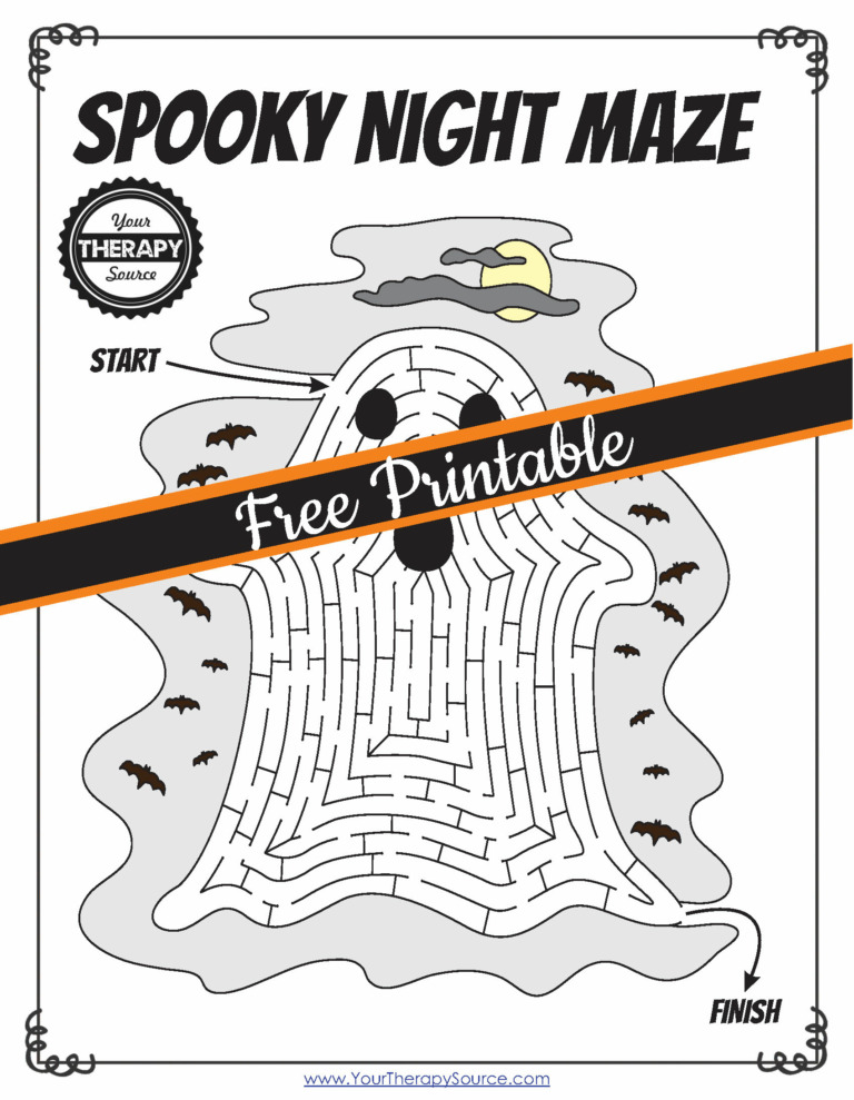 Halloween Maze Worksheet: Navigate the Spooky Fun! - Your Therapy Source