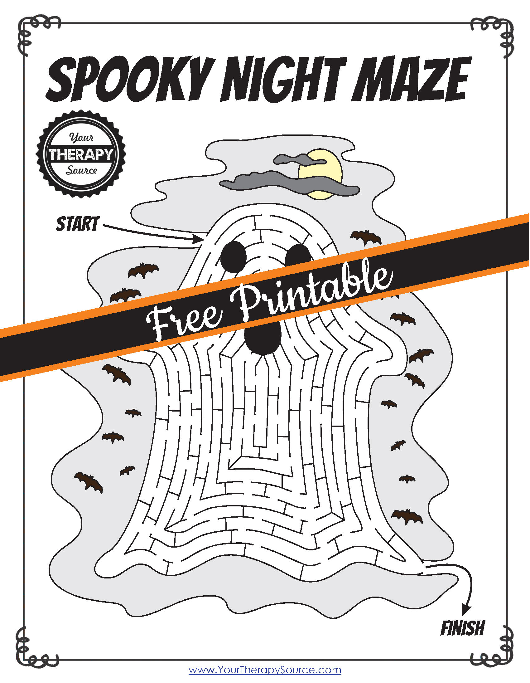 Halloween Maze Worksheet: Navigate the Spooky Fun! - Your Therapy Source