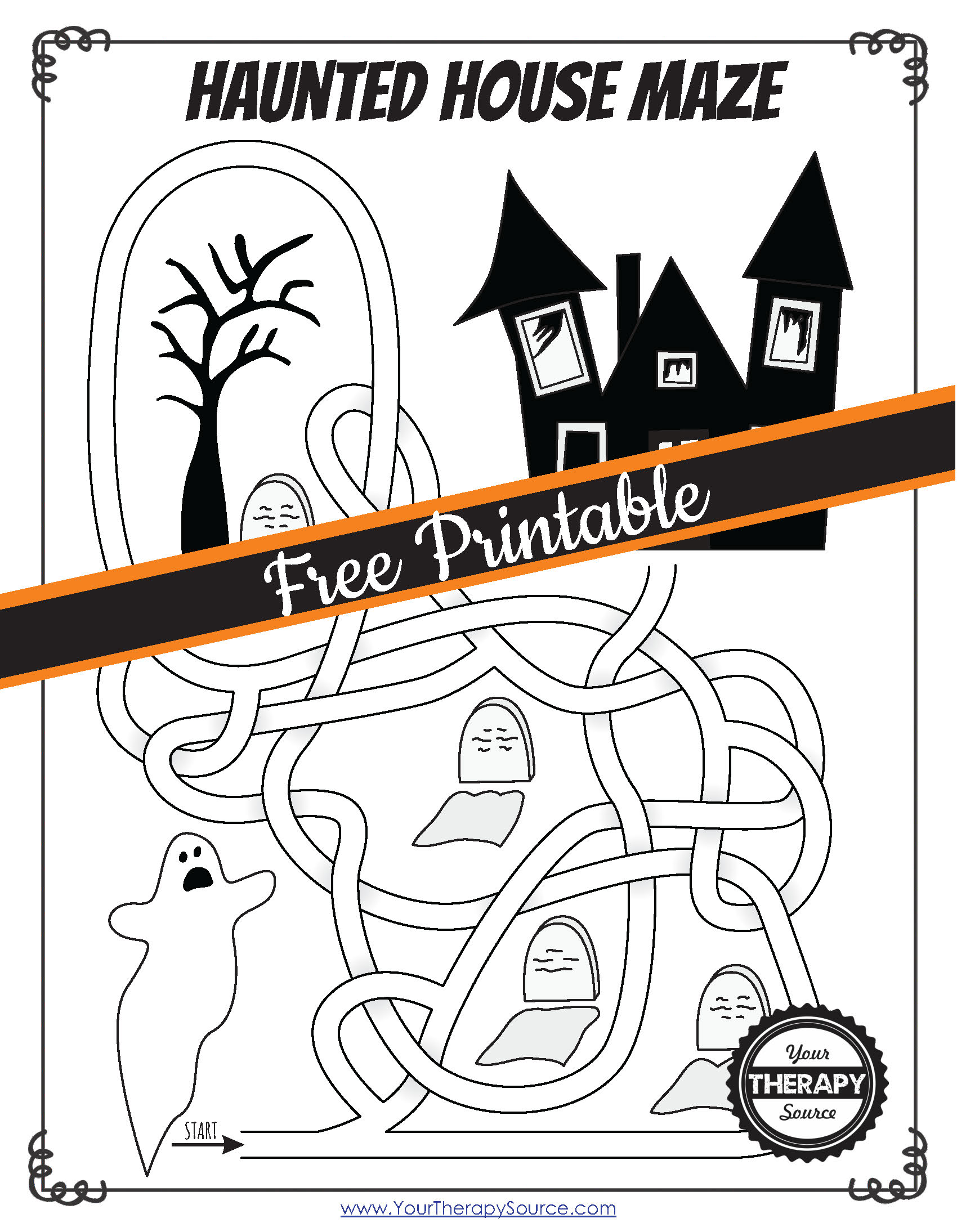 Halloween Maze Worksheet: Navigate the Spooky Fun! - Your Therapy Source