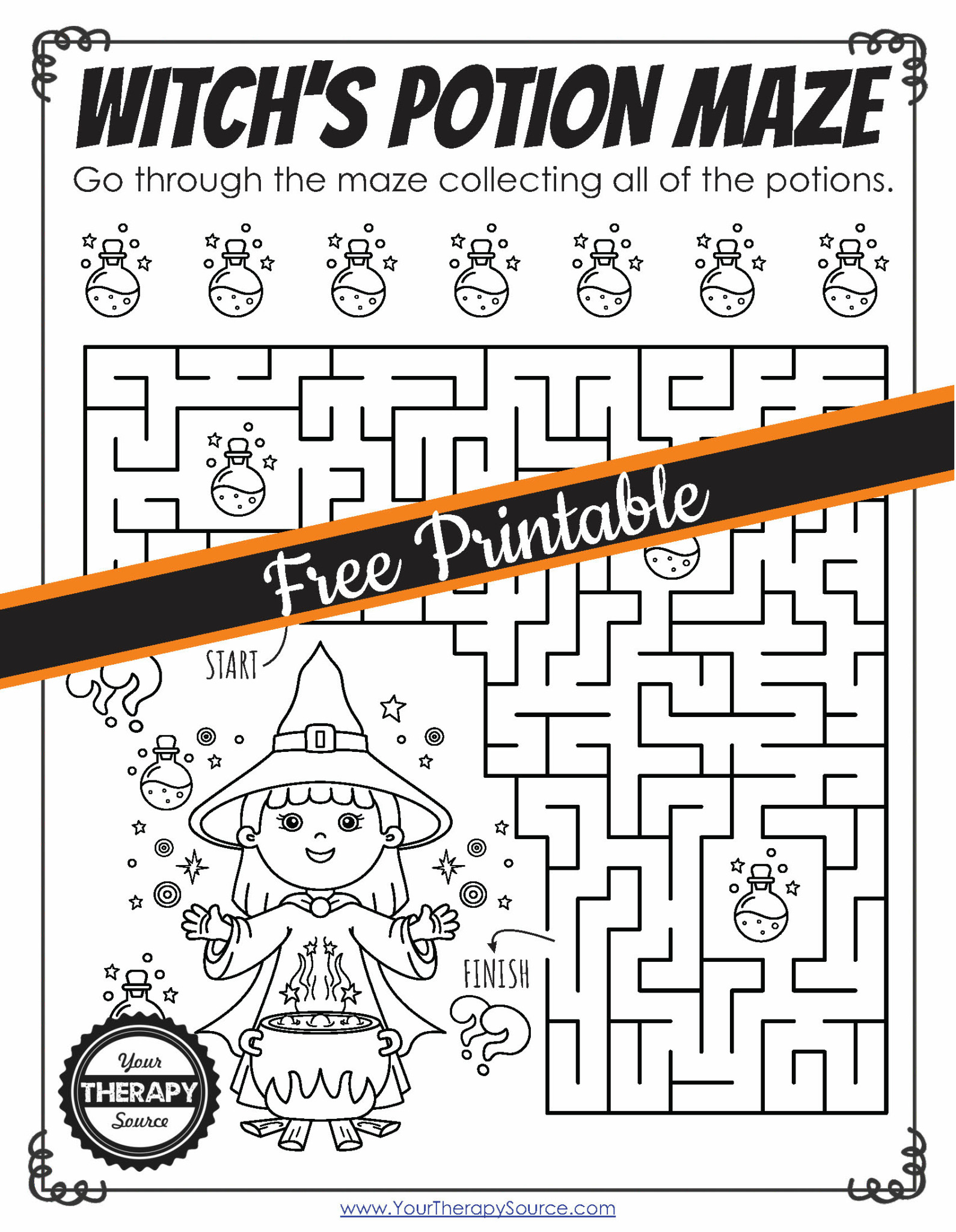 Halloween Maze Worksheet: Navigate the Spooky Fun! - Your Therapy Source