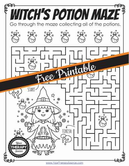 Halloween Maze Worksheet: Navigate the Spooky Fun! - Your Therapy Source