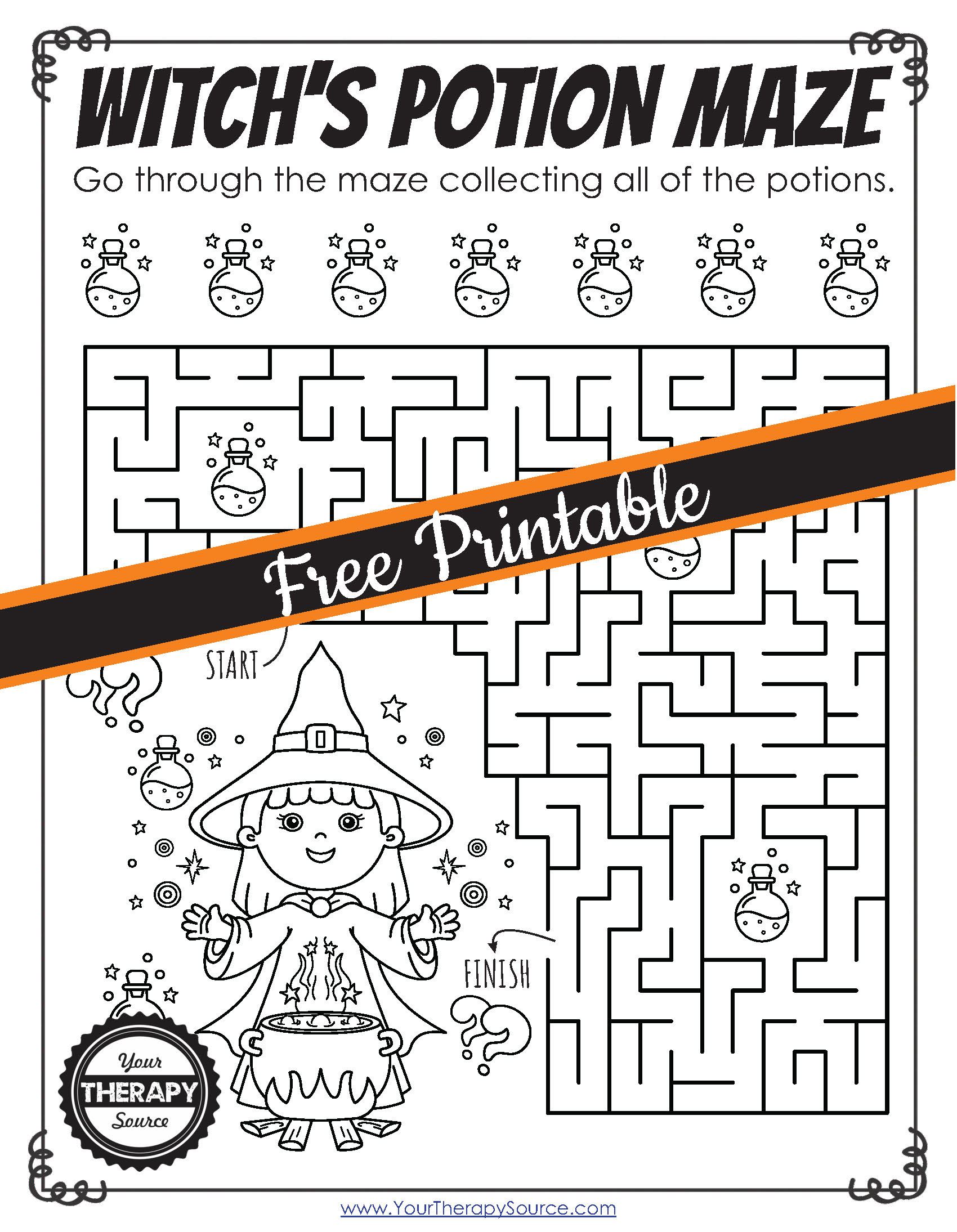 Halloween Maze Worksheet: Navigate the Spooky Fun! - Your Therapy Source