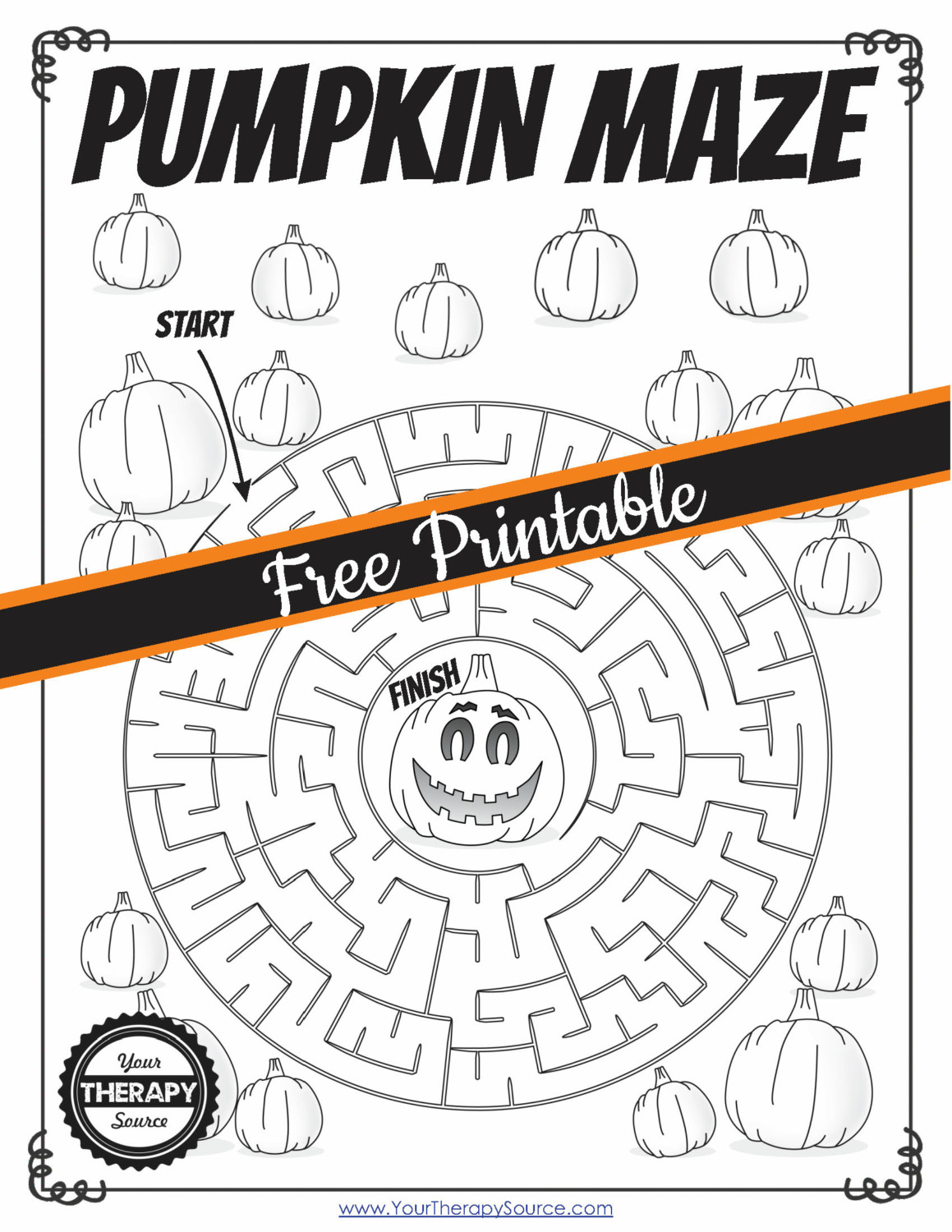 Halloween Maze Worksheet: Navigate the Spooky Fun! - Your Therapy Source