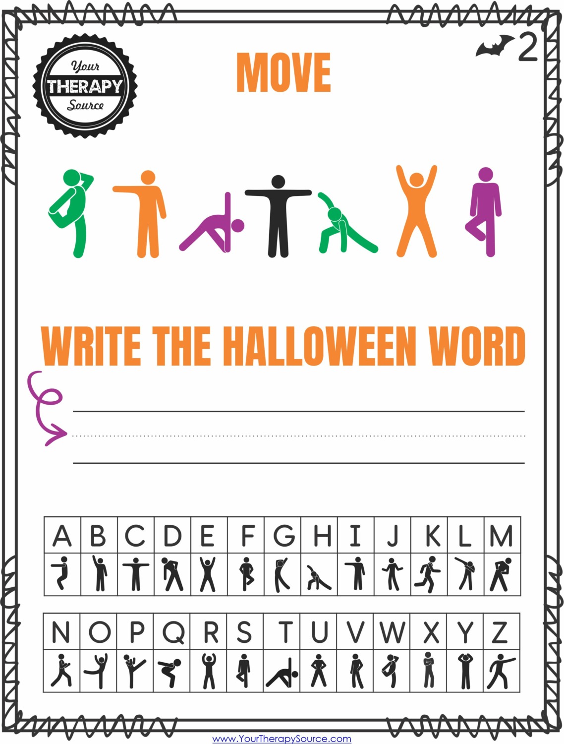 Halloween Mystery Move and Write - Your Therapy Source