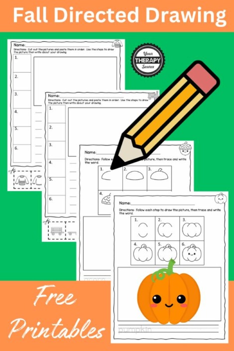 Fall Drawing Ideas - Easy and Free Printables - Your Therapy Source