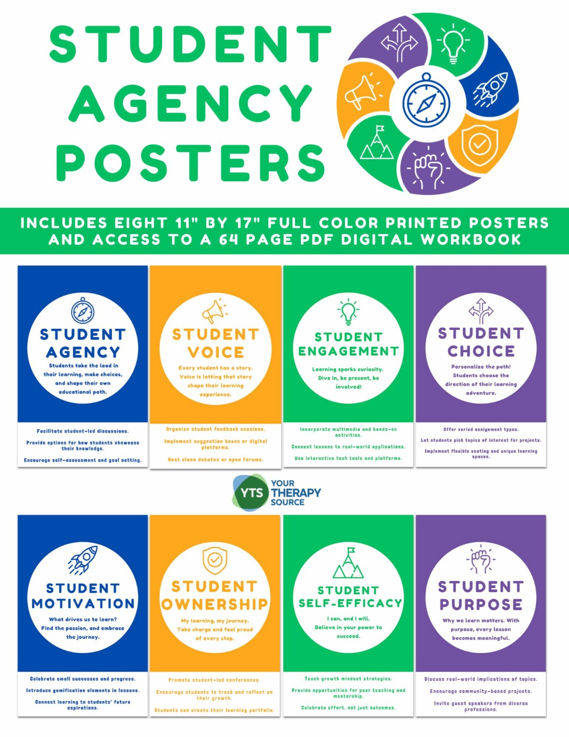 Student Agency Poster Packet + BONUS Digital PDF Workbook - Your ...