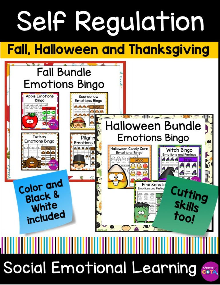 Fall Social Emotional Learning Emotions Bingo - Your Therapy Source