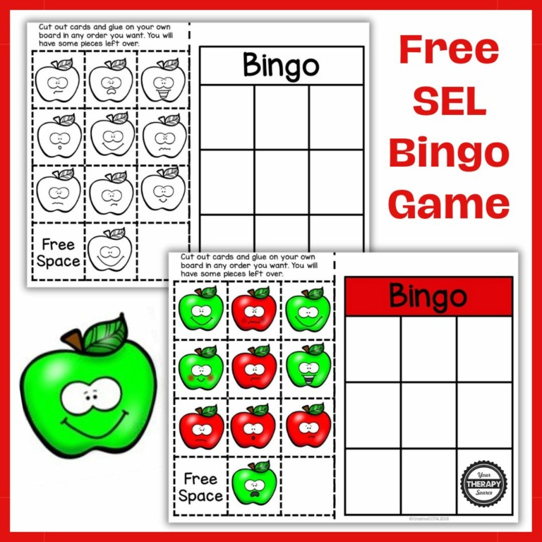 Apple Bingo Game for Kids - Free SEL Activity - Your Therapy Source