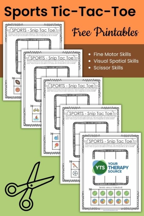 Sports Tic Tac Toe - Free Printables - Your Therapy Source