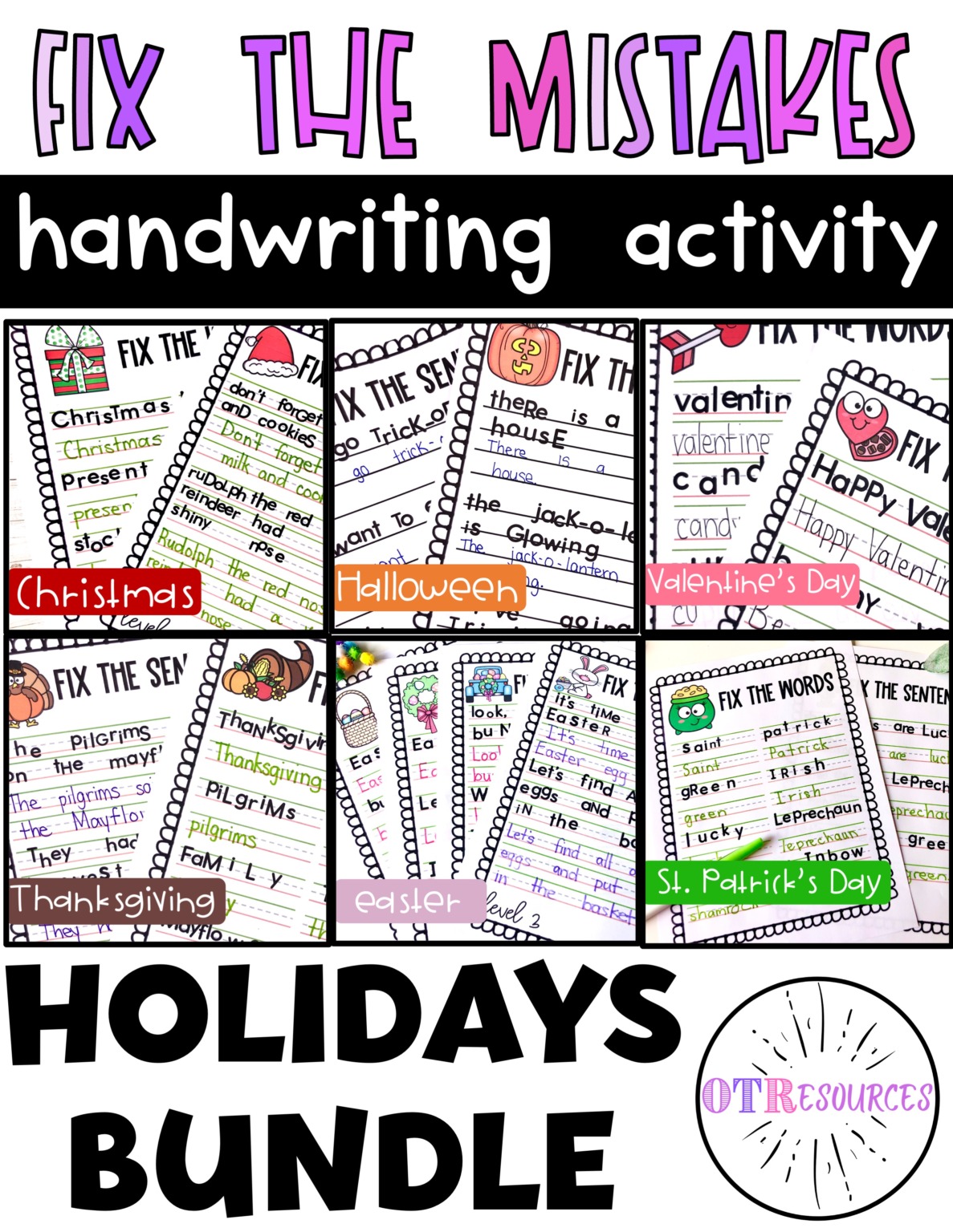 Fix the Handwriting Mistakes HOLIDAY Bundle - Your Therapy Source