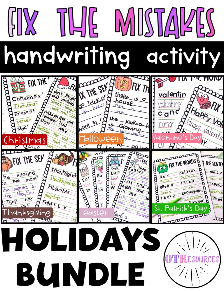 Fix the Handwriting Mistakes HOLIDAY Bundle - Your Therapy Source