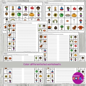 Fall Visual Memory Packet - Your Therapy Source