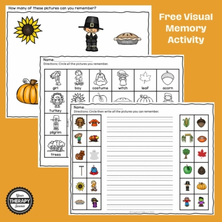 Free Fall Visual Memory Activity - Your Therapy Source