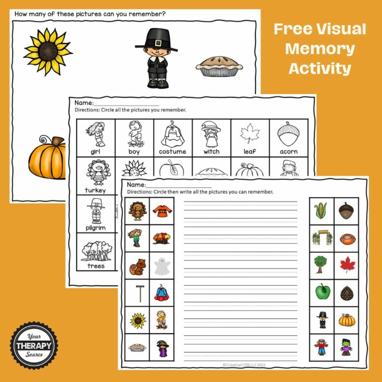 Visual Perception Activities - Free Printables - Your Therapy Source