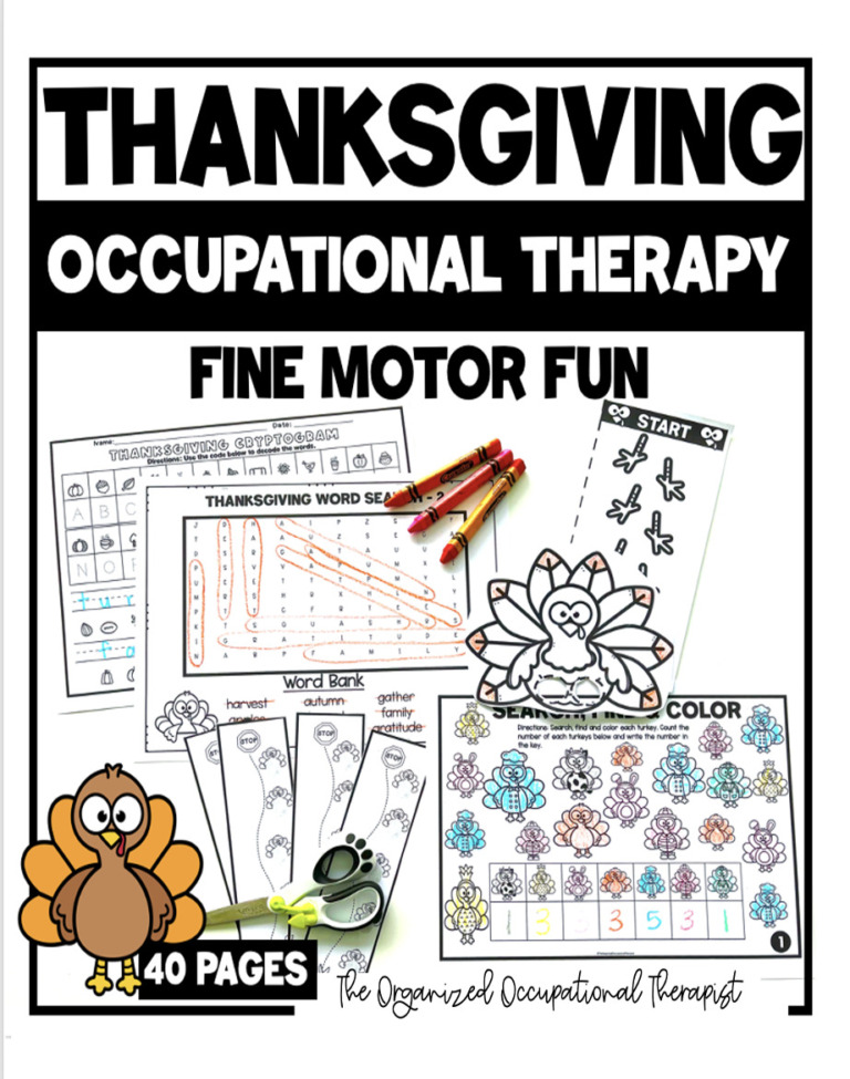 Thanksgiving Fine Motor Printables - Your Therapy Source