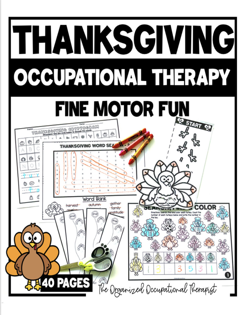 Thanksgiving Fine Motor Printables - Your Therapy Source