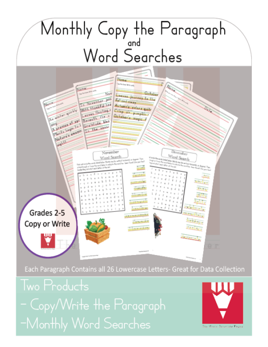 Monthly Copy the Paragraph and Word Searches - Your Therapy Source