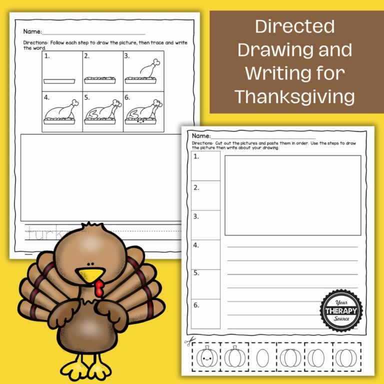 Turkey Directed Drawing - Free Step-by-Step Tutorial - Your Therapy Source
