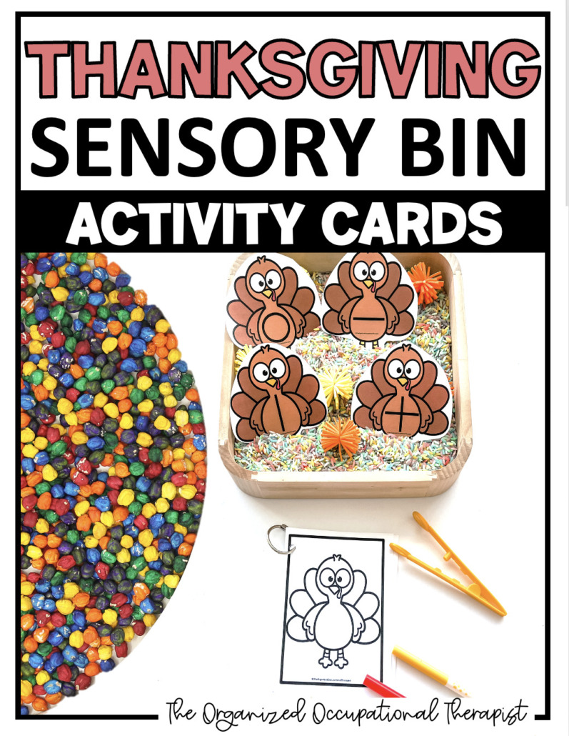 Thanksgiving Sensory Bin Activity Cards - Your Therapy Source