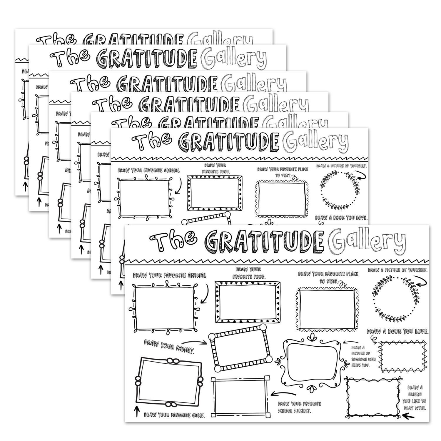 Gratitude Coloring Page Bulk Pack - Your Therapy Source