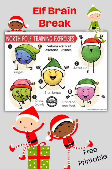 Elf Brain Break - Free Printable - Your Therapy Source